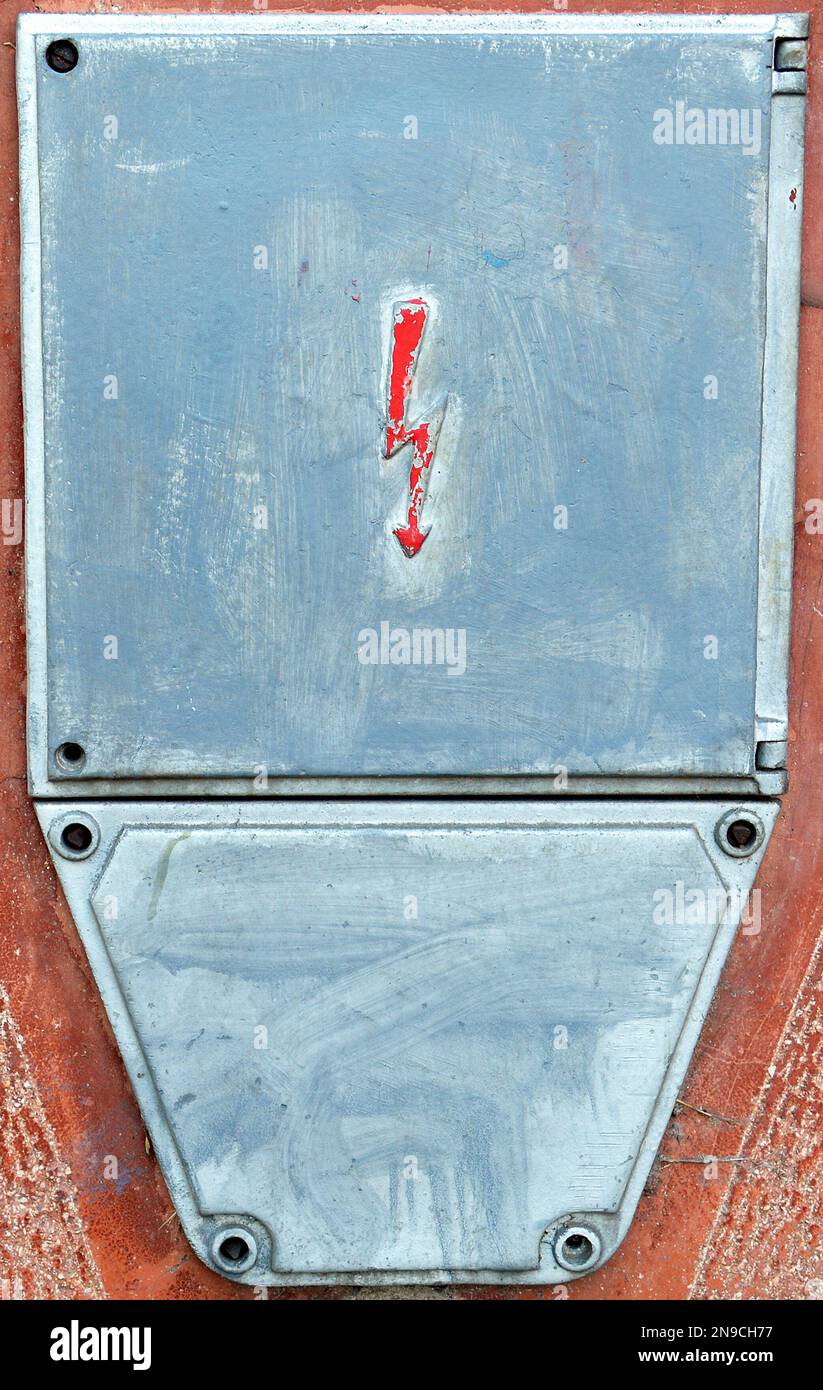 Vintage electrical box for electric installation on wall of a building ...