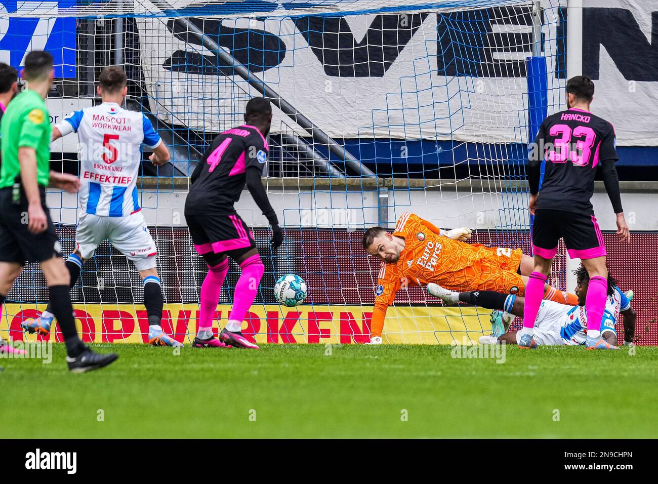 Heerenveen - Pawel Bochniewicz of SC Heerenveen, Feyenoord keeper Timon ...