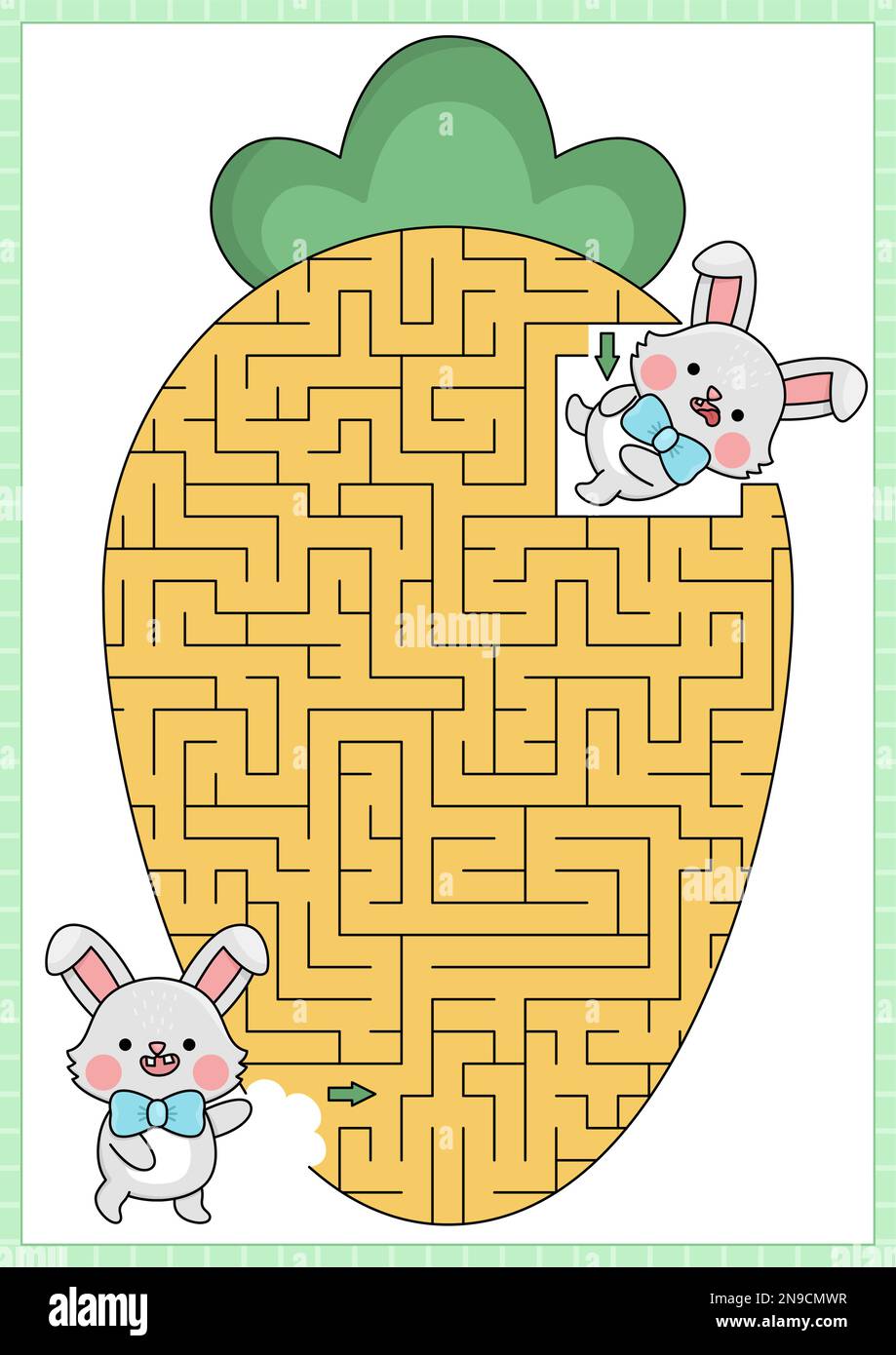 Easter maze for kids. Spring holiday preschool printable activity with ...