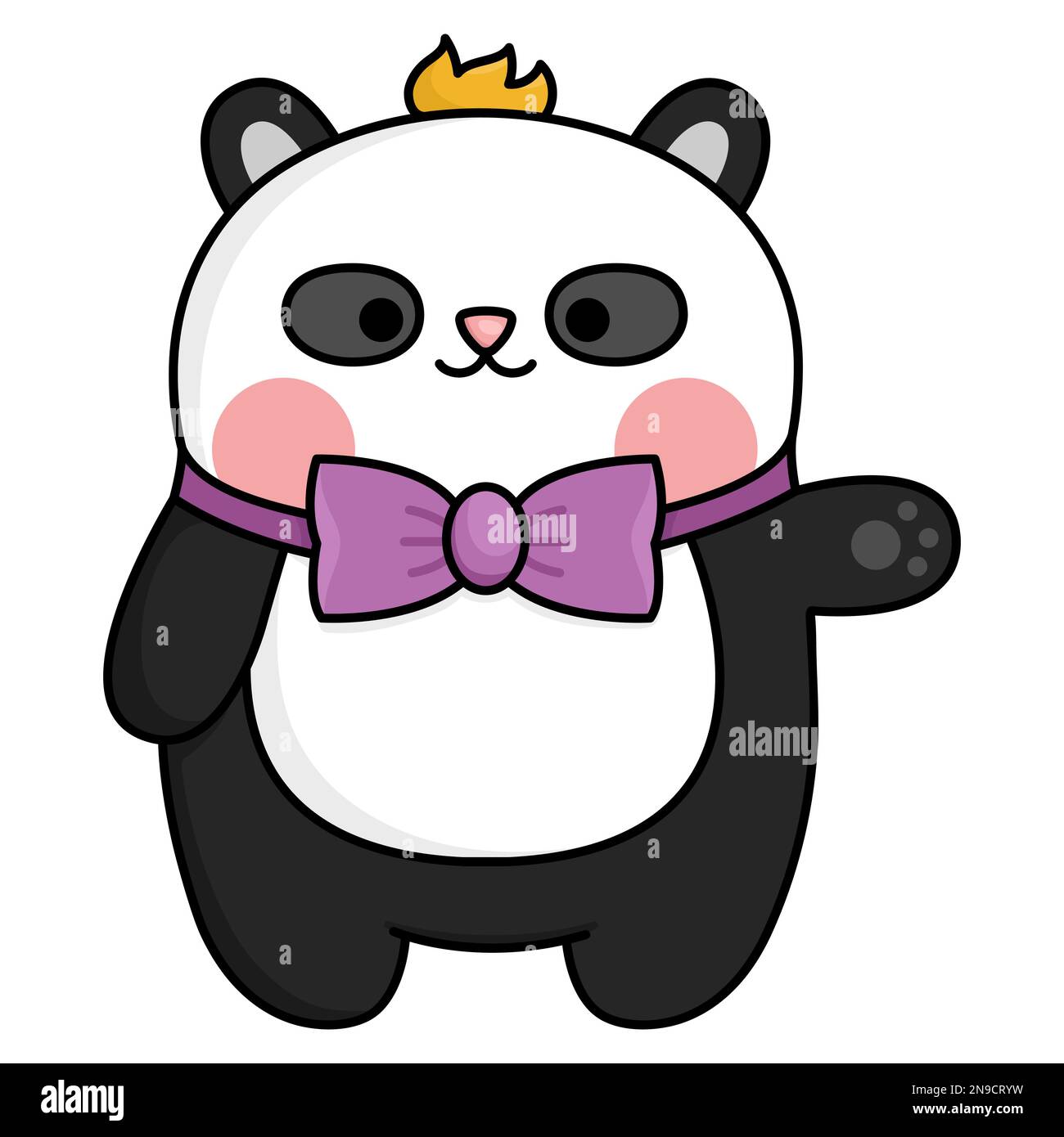 Vector kawaii panda icon for kids. Cute animal illustration. Funny ...