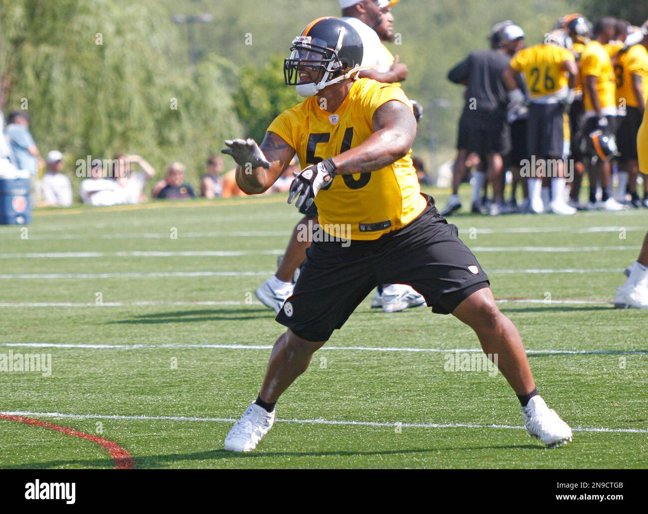 Pittsburgh Steelers linebacker LaMarr Woodley (56) during practice at ...