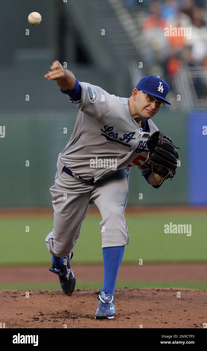 Los Angeles Dodgers pitcher Stephen Fife delivers against the San ...