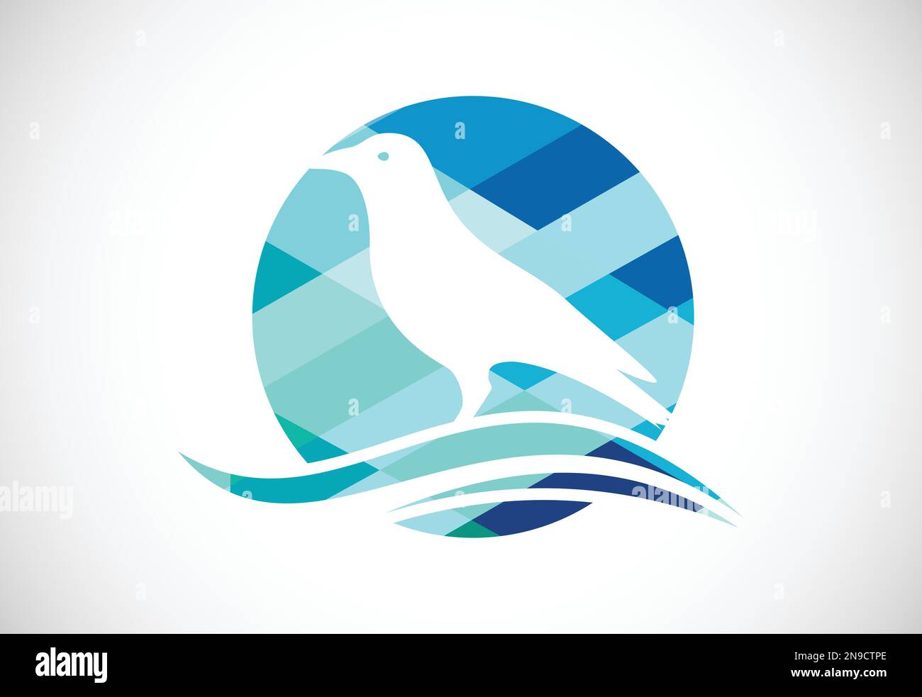 Colorful Dove bird into a circle. Mosaic pattern bird logo design Stock ...