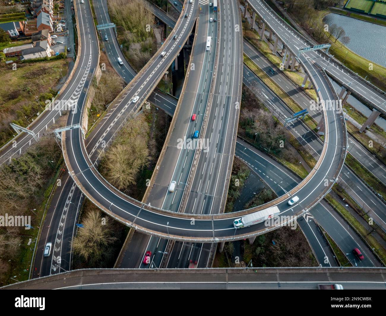 Aerial view m6 motorway junction hi-res stock photography and images ...