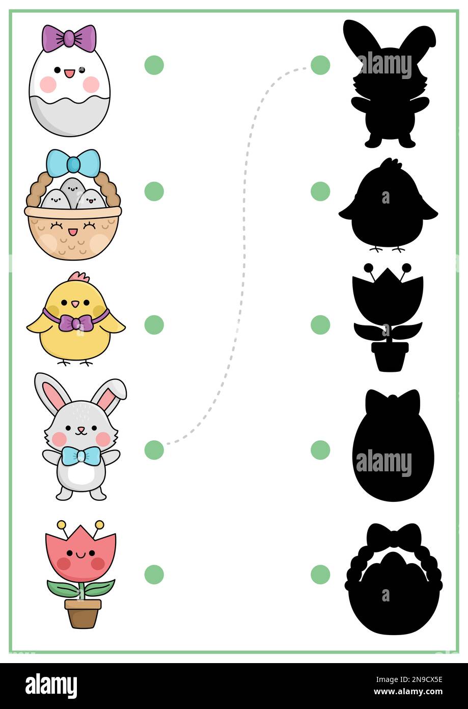 Easter shadow matching activity with traditional characters. Spring ...