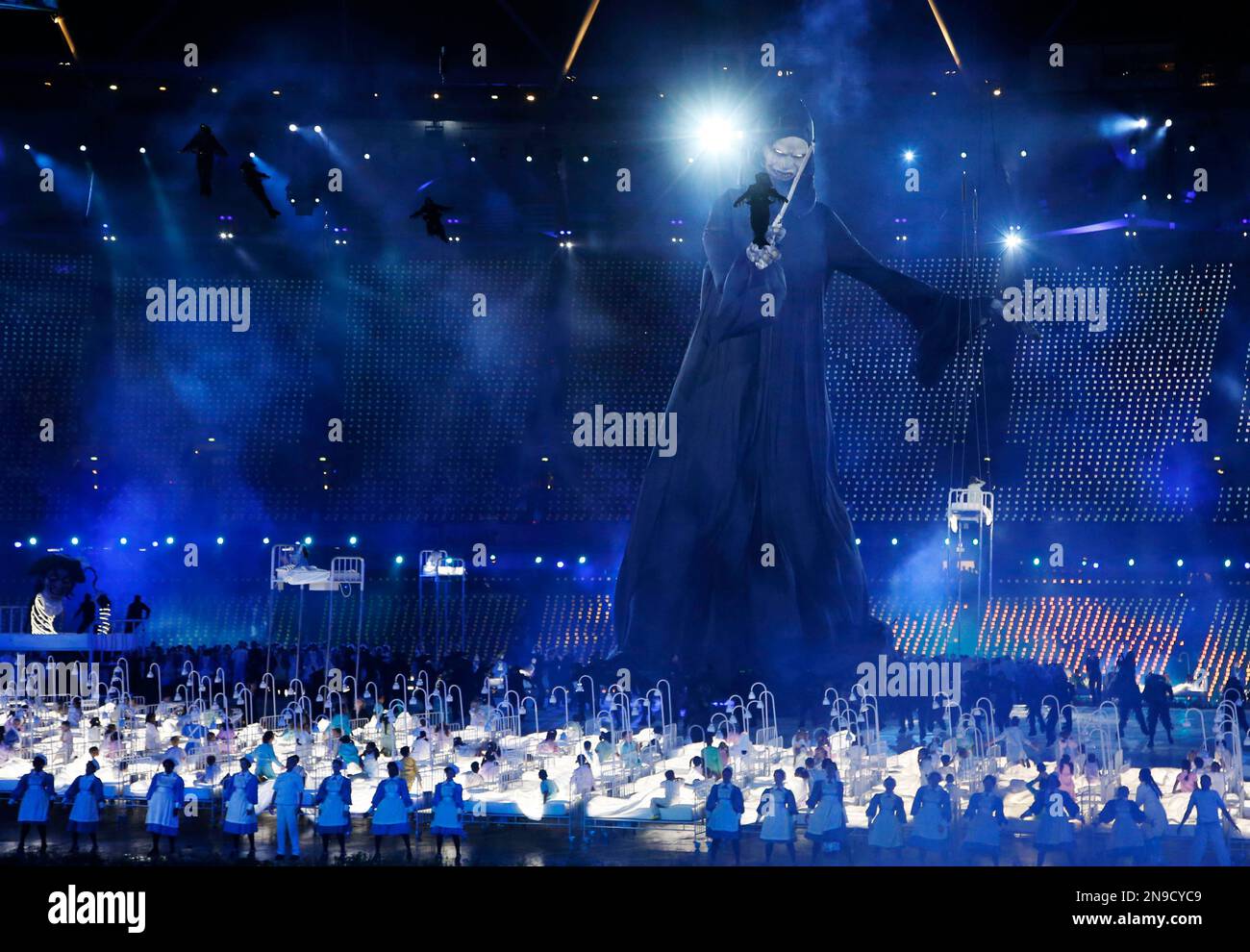 Actors perform during the Opening Ceremony at the 2012 Summer Olympics ...