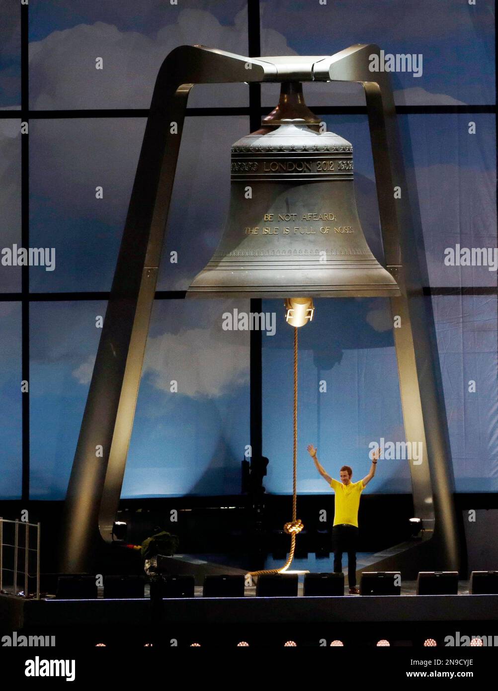 Tour de France champion Bradley Wiggins ring a bell during the Opening ...