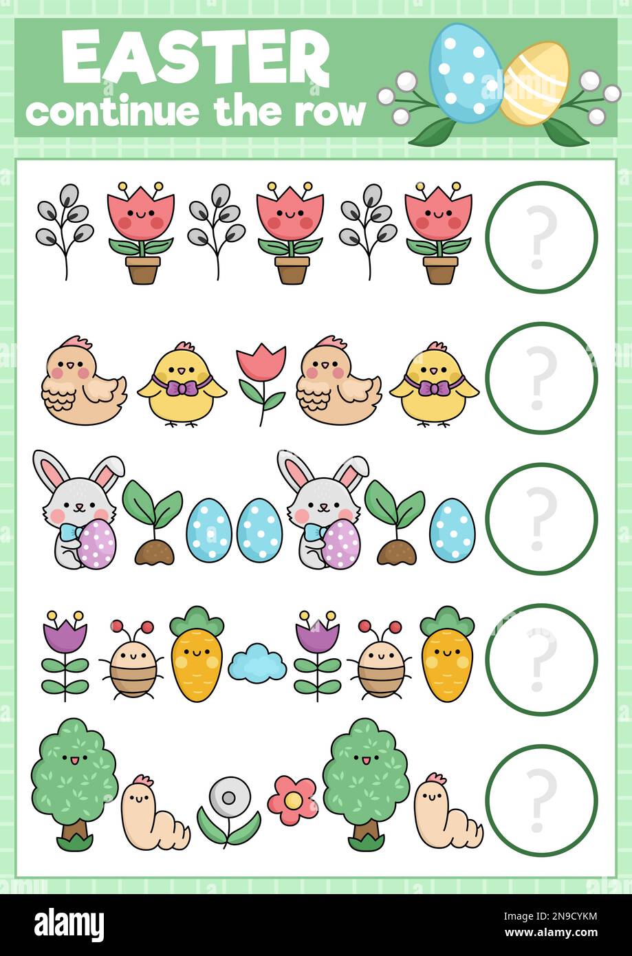 What comes next. Easter matching activity for preschool children with ...