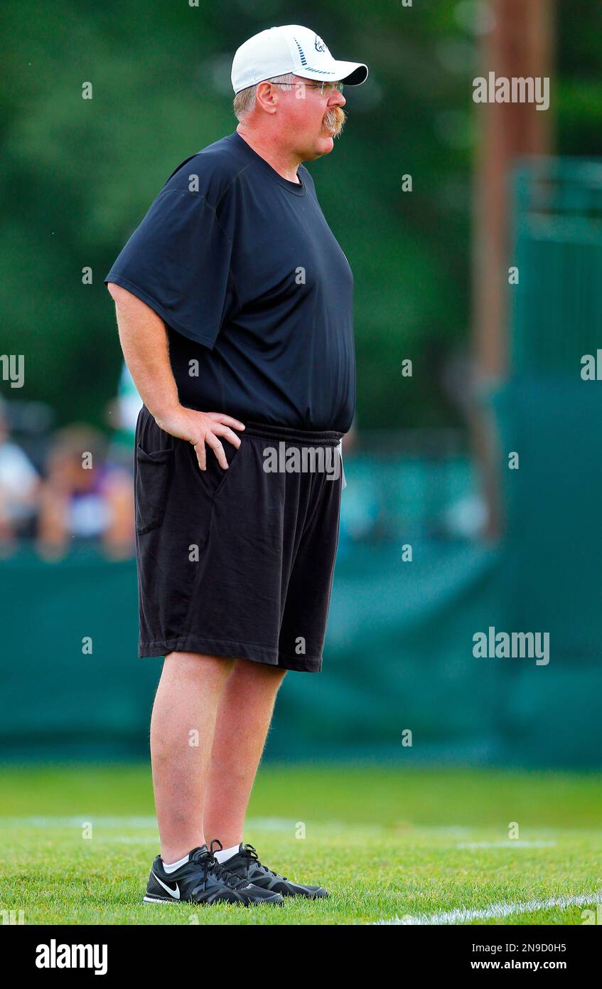 Philadelphia Eagles head coach Andy Reid watches his players at the ...