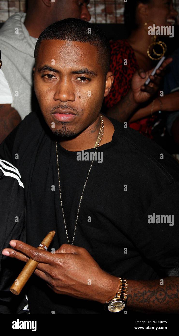Rapper and MC Nasir Bin Olu Dara Jones, aka Nas celebrates the release ...