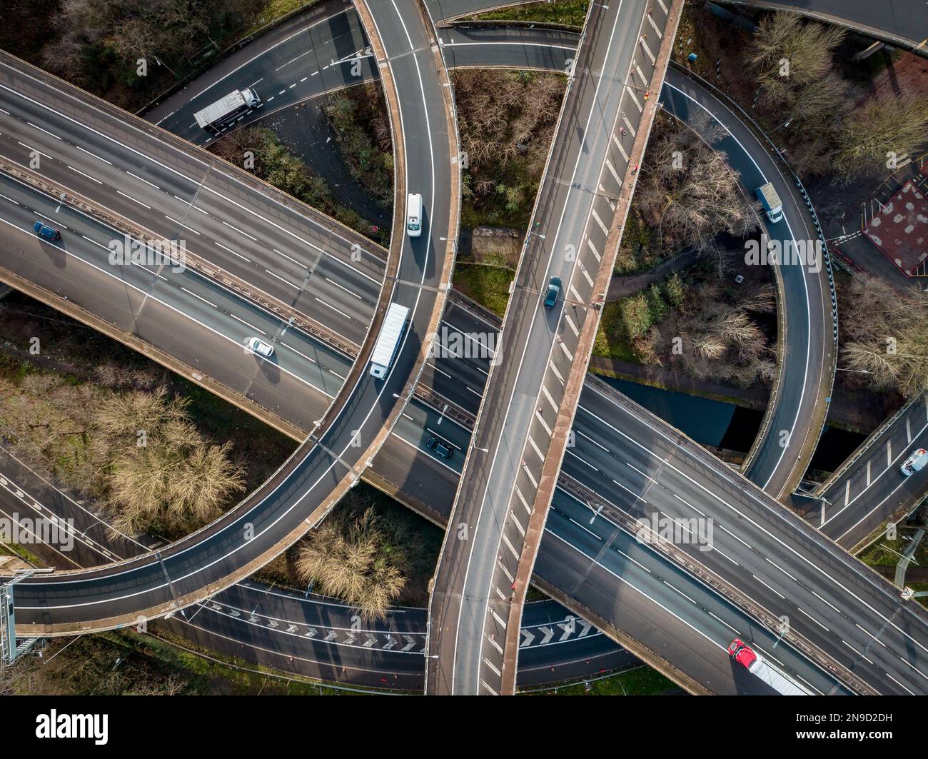 Aerial view m6 motorway junction hi-res stock photography and images ...