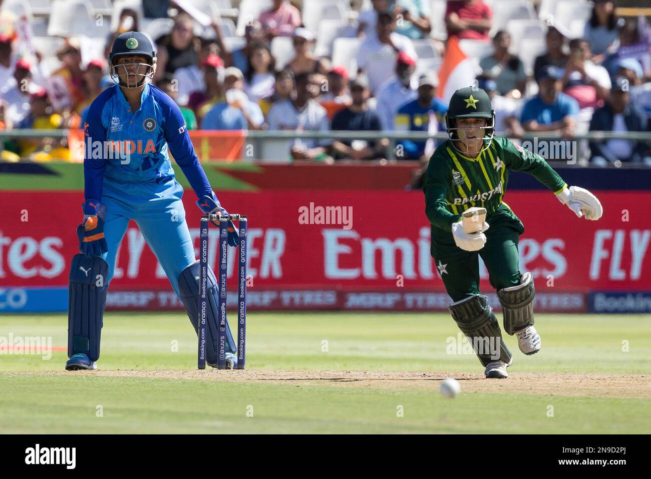 Pakistans Sidra Amin, right, runs between the wickets, while Indian ...
