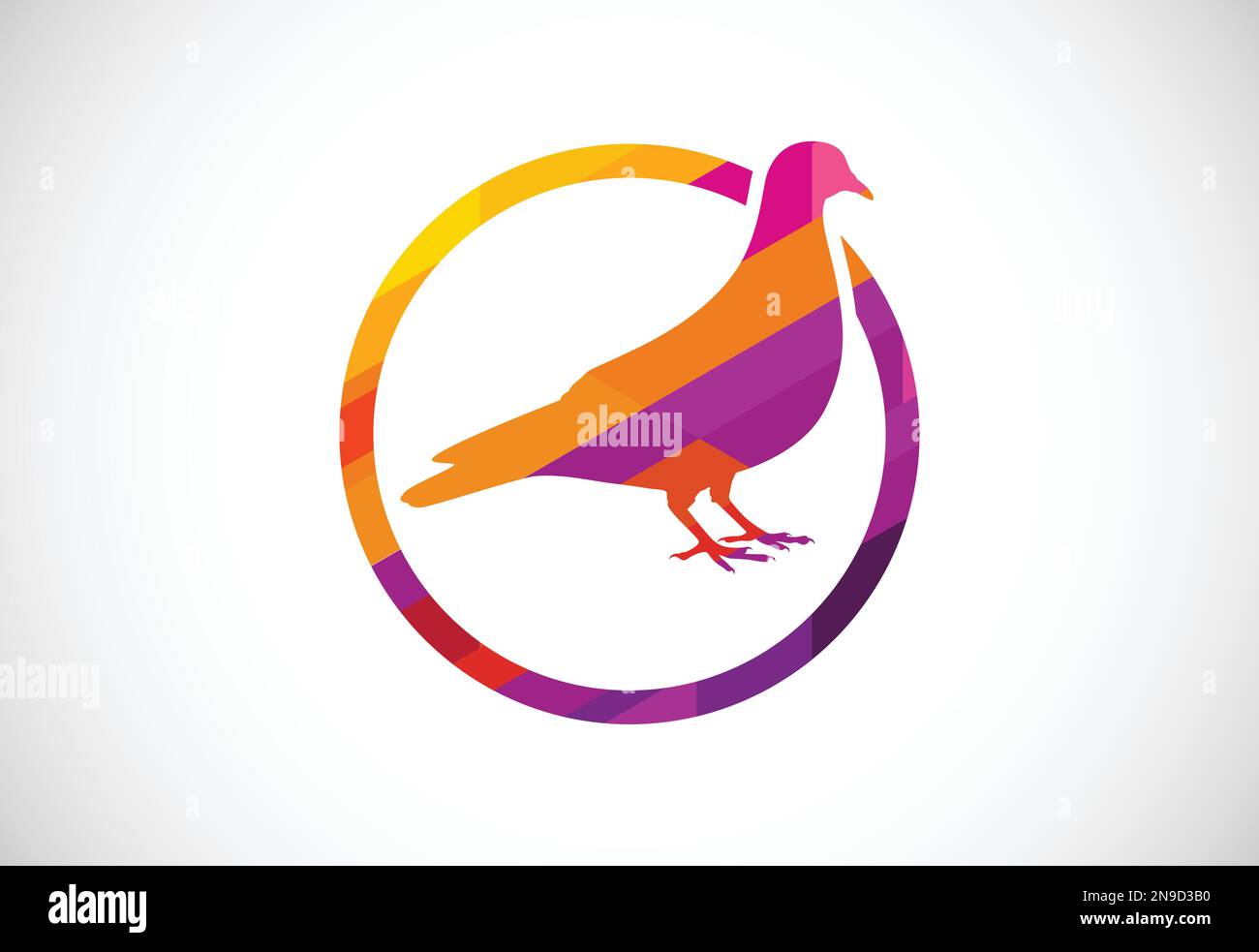 Colorful Dove bird into a circle. Mosaic pattern bird logo design Stock Vector Image & Art - Alamy