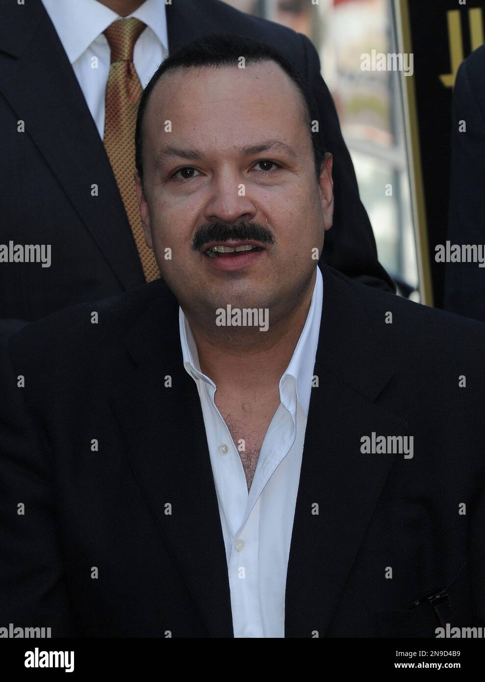 Latin singer Pepe Aguilar poses with his new star on the Hollywood Walk ...