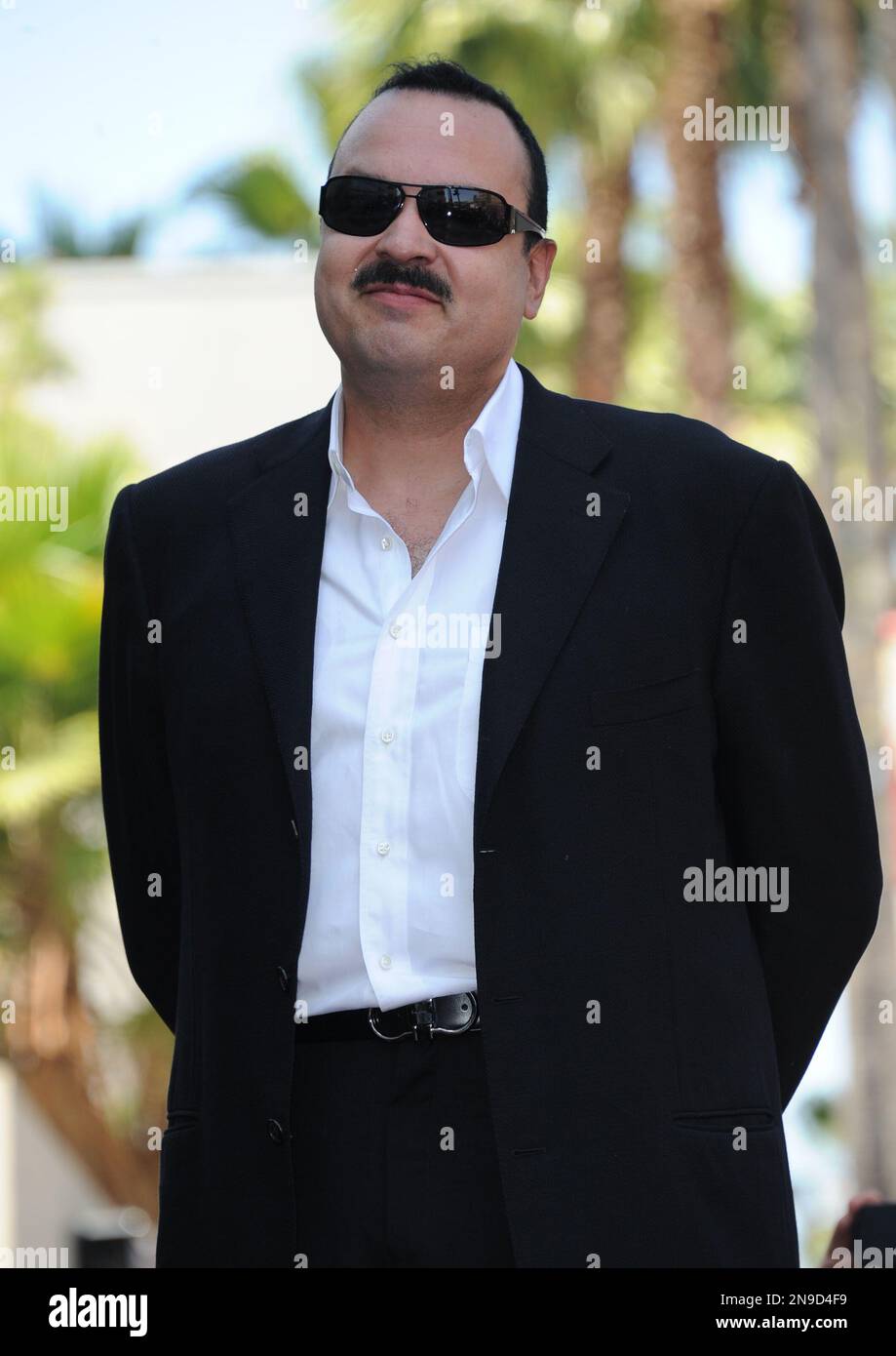 Latin singer Pepe Aguilar poses with his new star on the Hollywood Walk ...