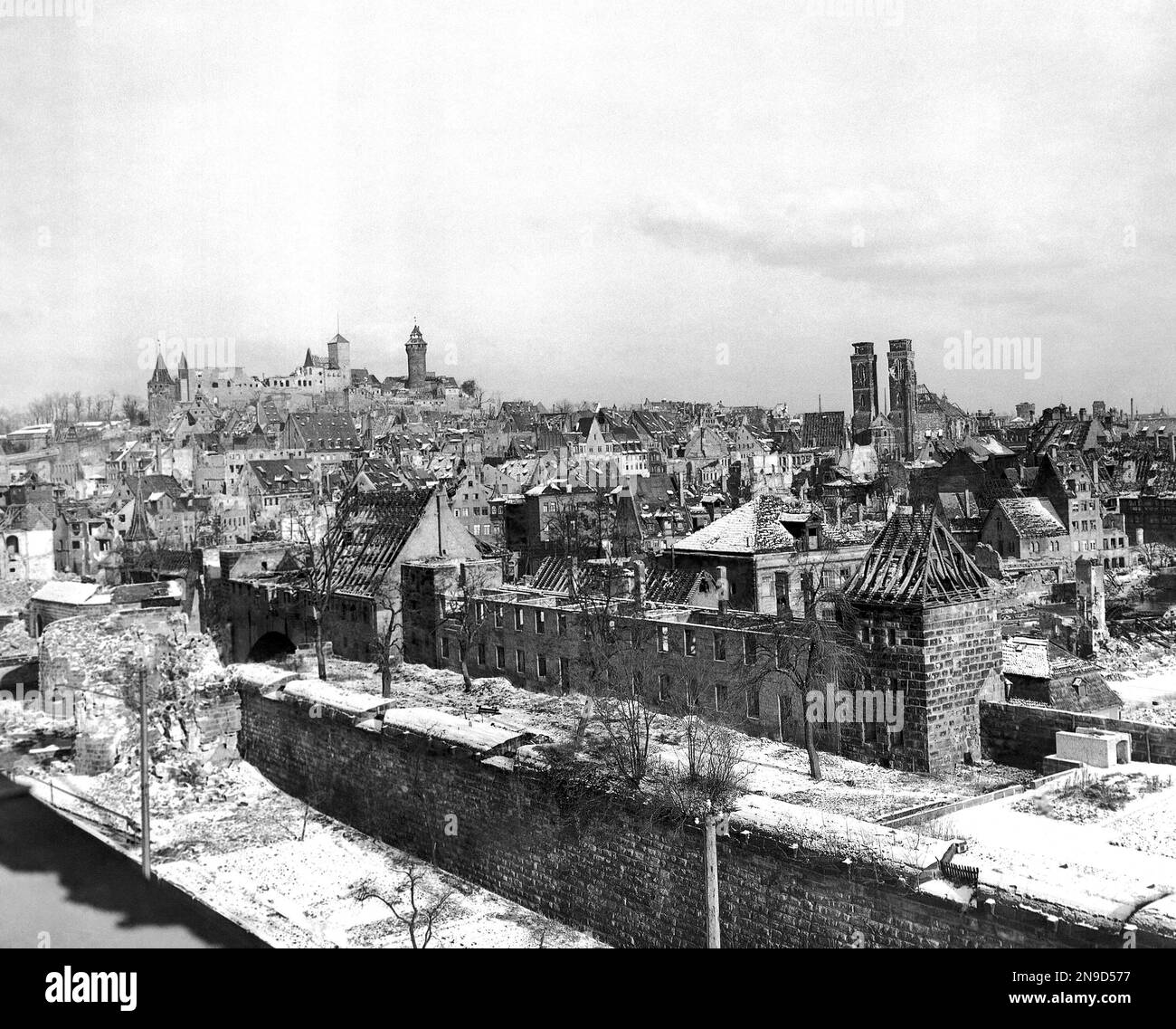 The devastation in the ancient city of Nuremberg, Germany shown Jan. 18 ...