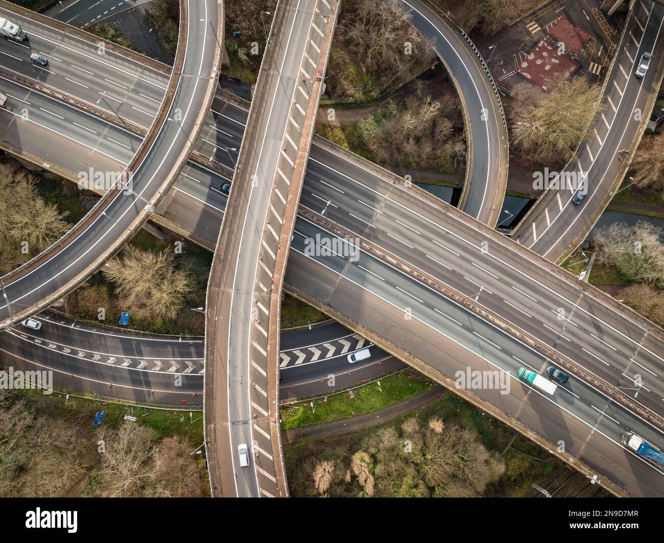 Aerial view m6 motorway junction hi-res stock photography and images ...