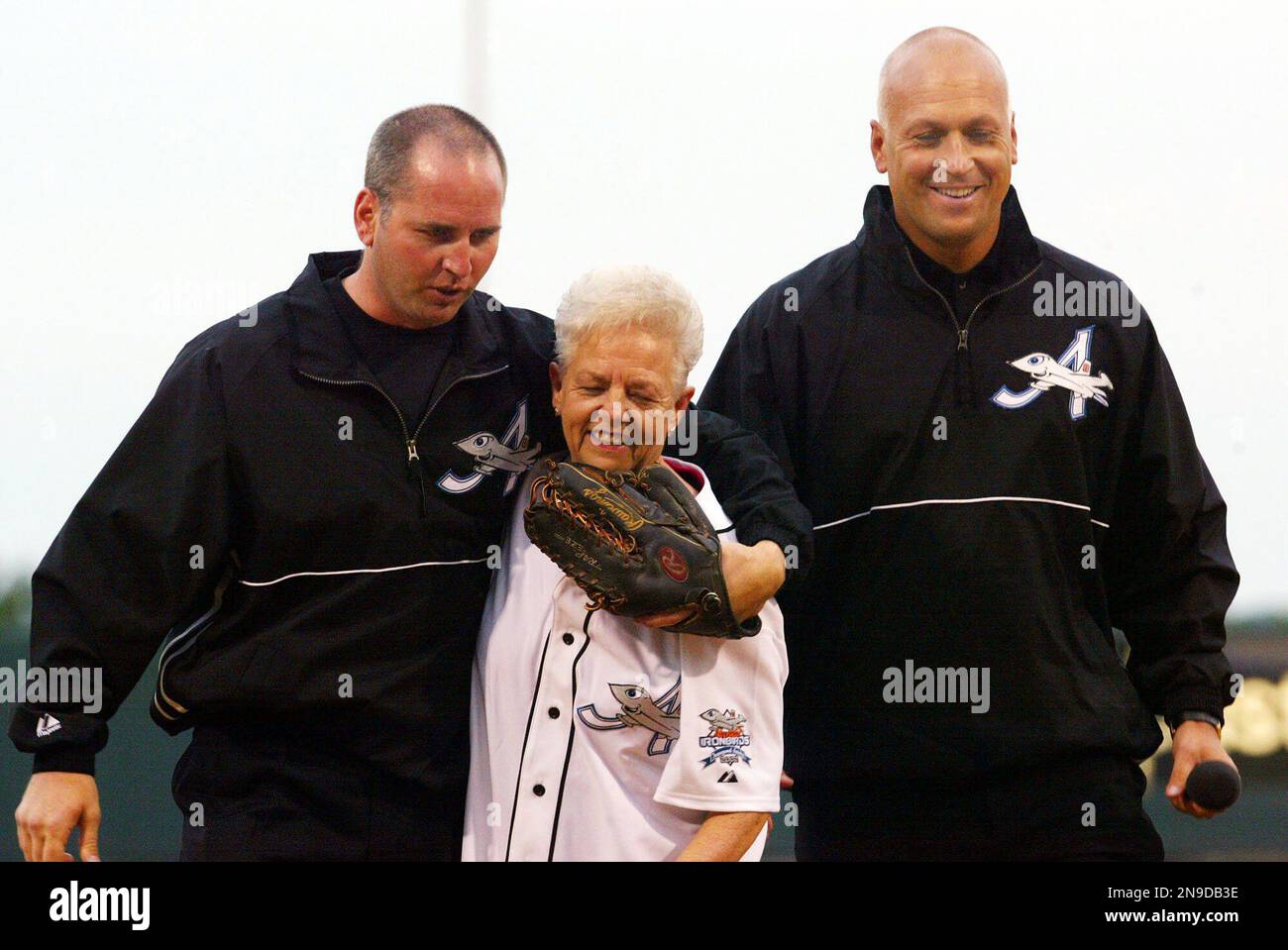 FILE - This June 18, 2002 file photo shows Cal Ripken Jr., right, owner ...
