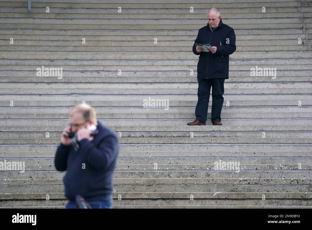A race goers studies the form during William Hill Boyne Hurdle Day at ...
