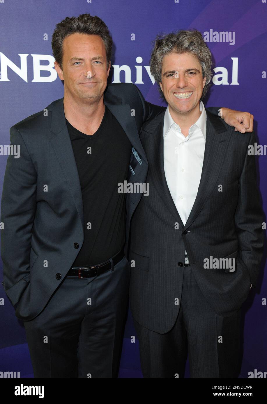 Matthew Perry and Scott Silveri attend NBCUniversal's 2012 Summer Press ...