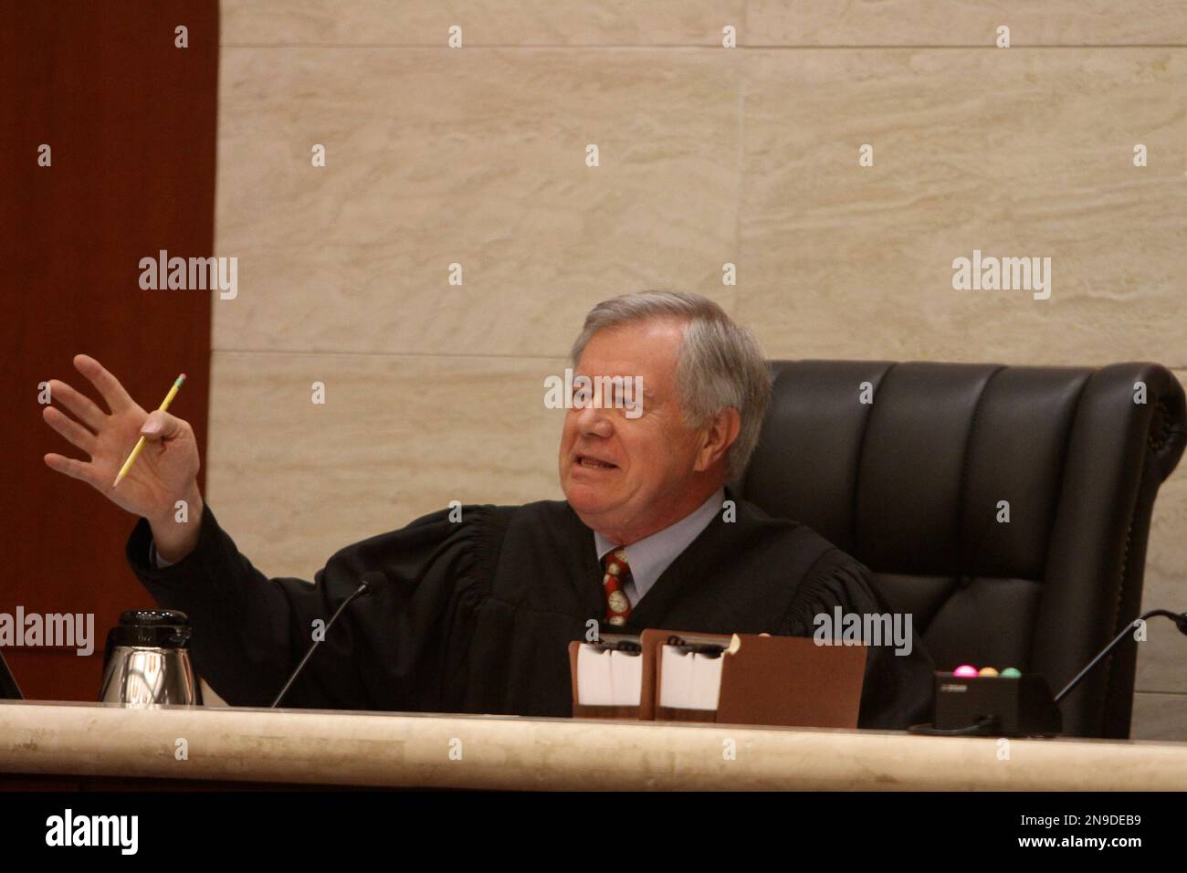 Senior Circuit Judge Stephen Trott, of Boise, Idaho hears arguments in ...