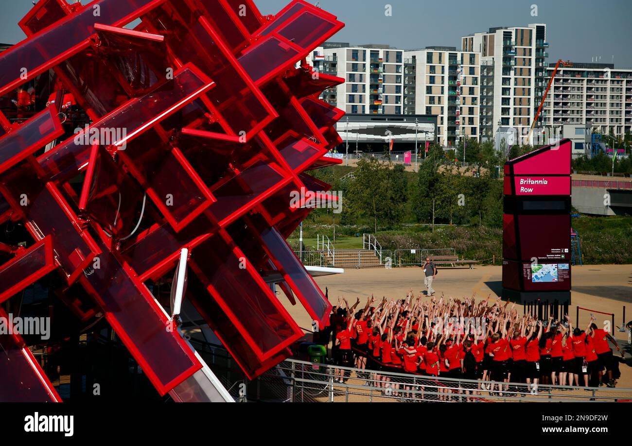 Crews working at the Coca Cola Beatbox take a group photo at the ...