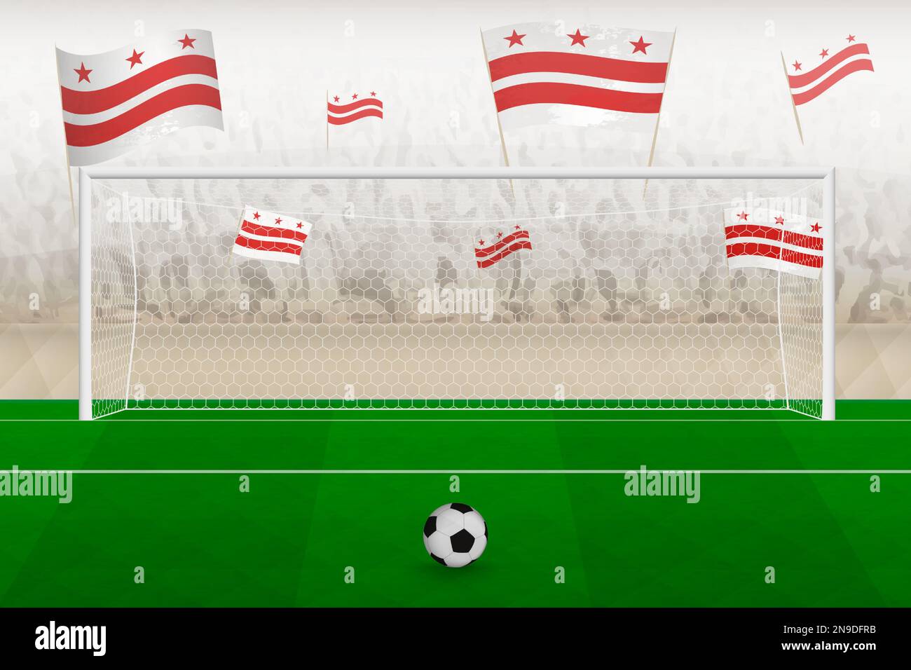 District of Columbia football team fans with flags of District of ...