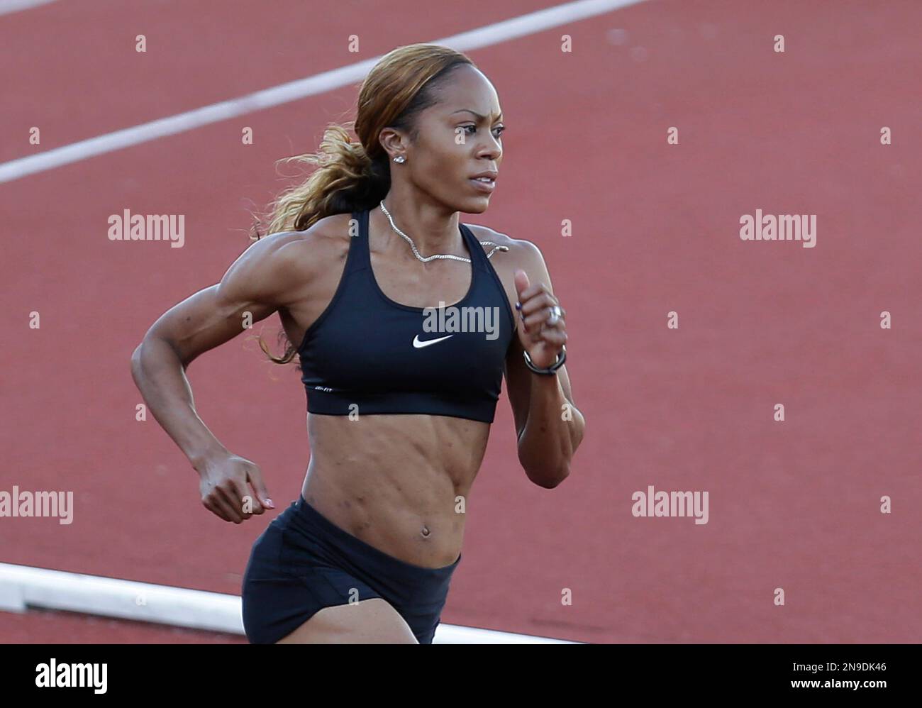 United States runner Sanya Richards-Ross trains for the 2012 Summer ...