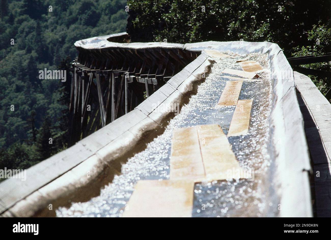 Oregon log flume in 1978. (AP Photo Stock Photo - Alamy