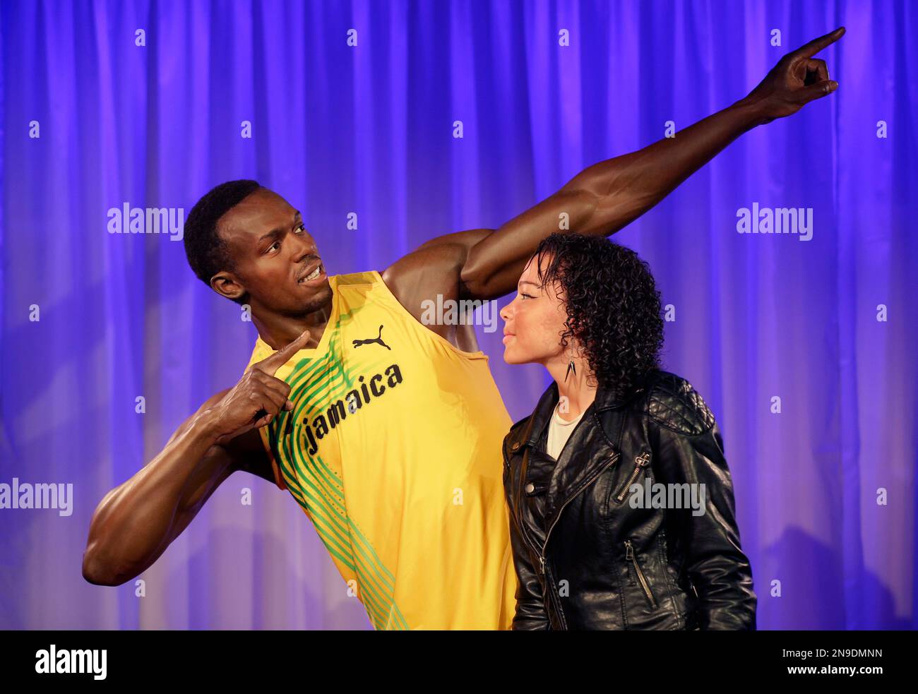 Fan Sorcha Gavin, 16, stands face-to-face with the new wax model of ...