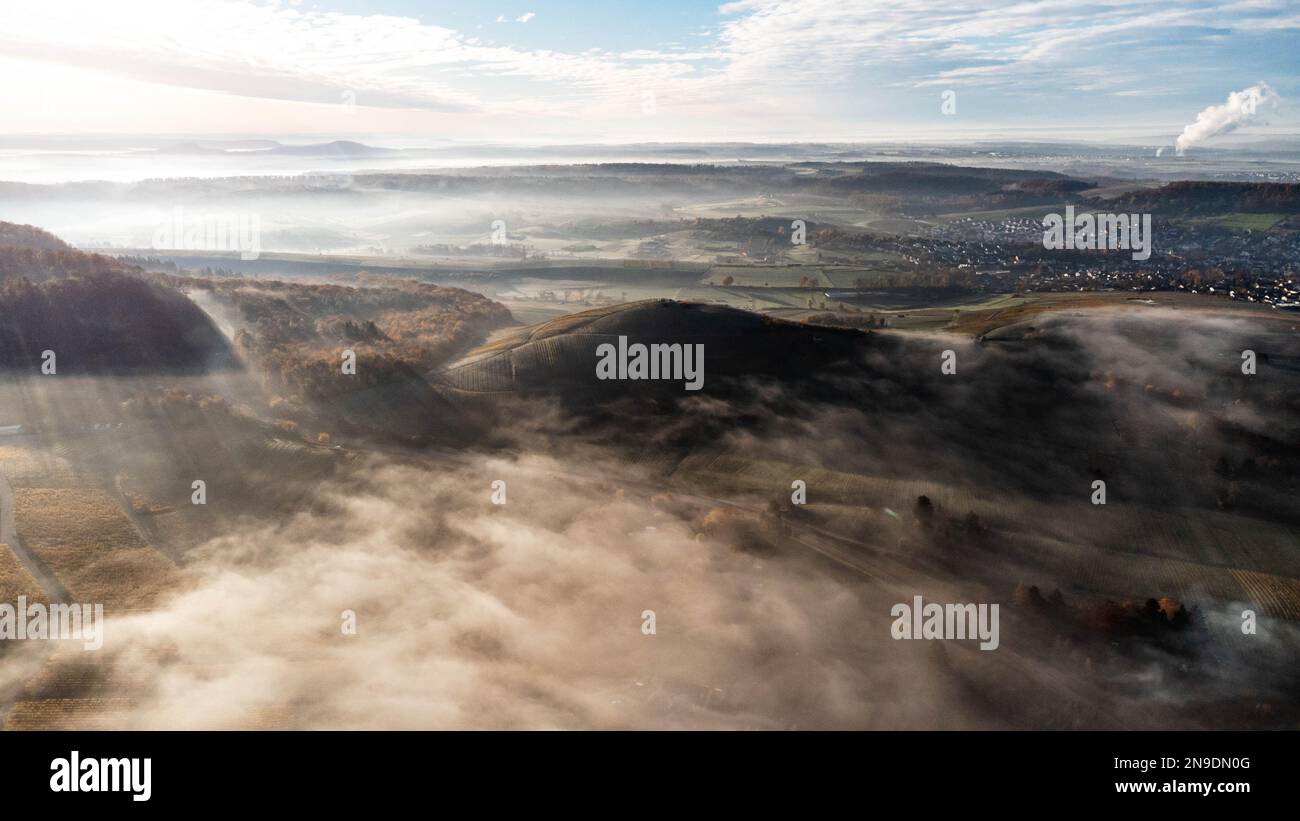 Aerial shot fog covered countryside hi-res stock photography and images ...
