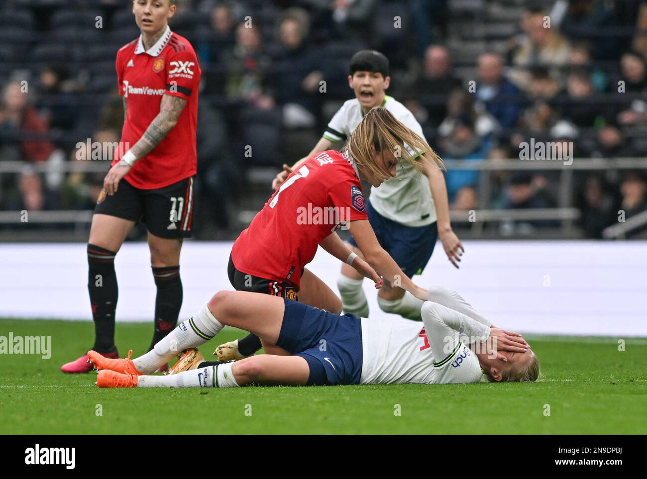 London, UK. 12th Feb, 2023. Ella Toone (7) of Manchester pictured ...