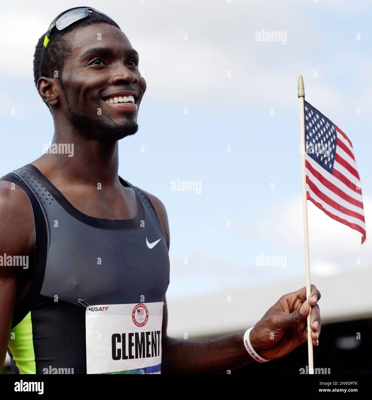 FILE - In this July 1, 2012, file photo, Kerron Clement celebrates ...