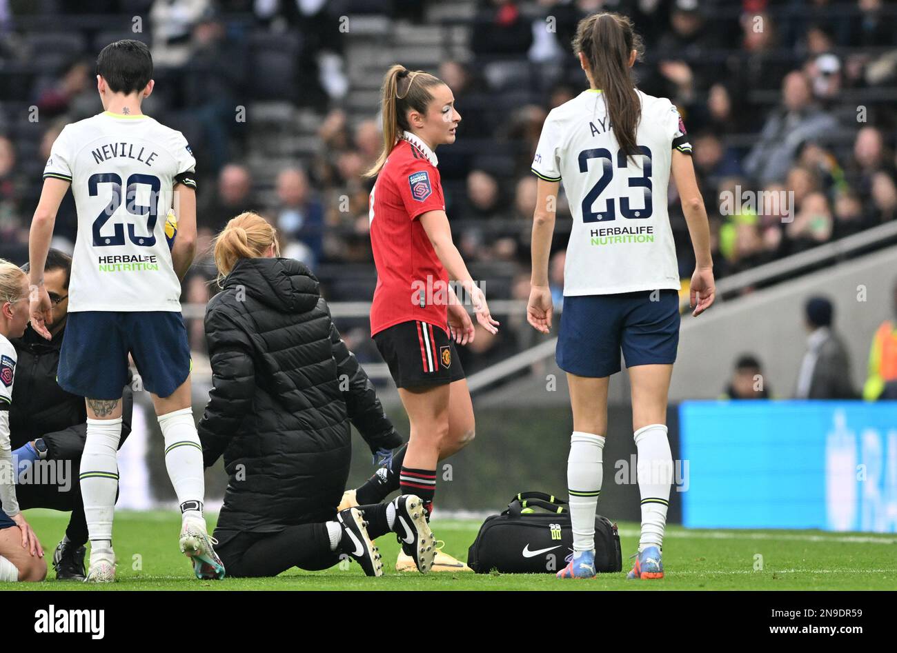 London, UK. 12th Feb, 2023. Ella Toone (7) of Manchester pictured ...
