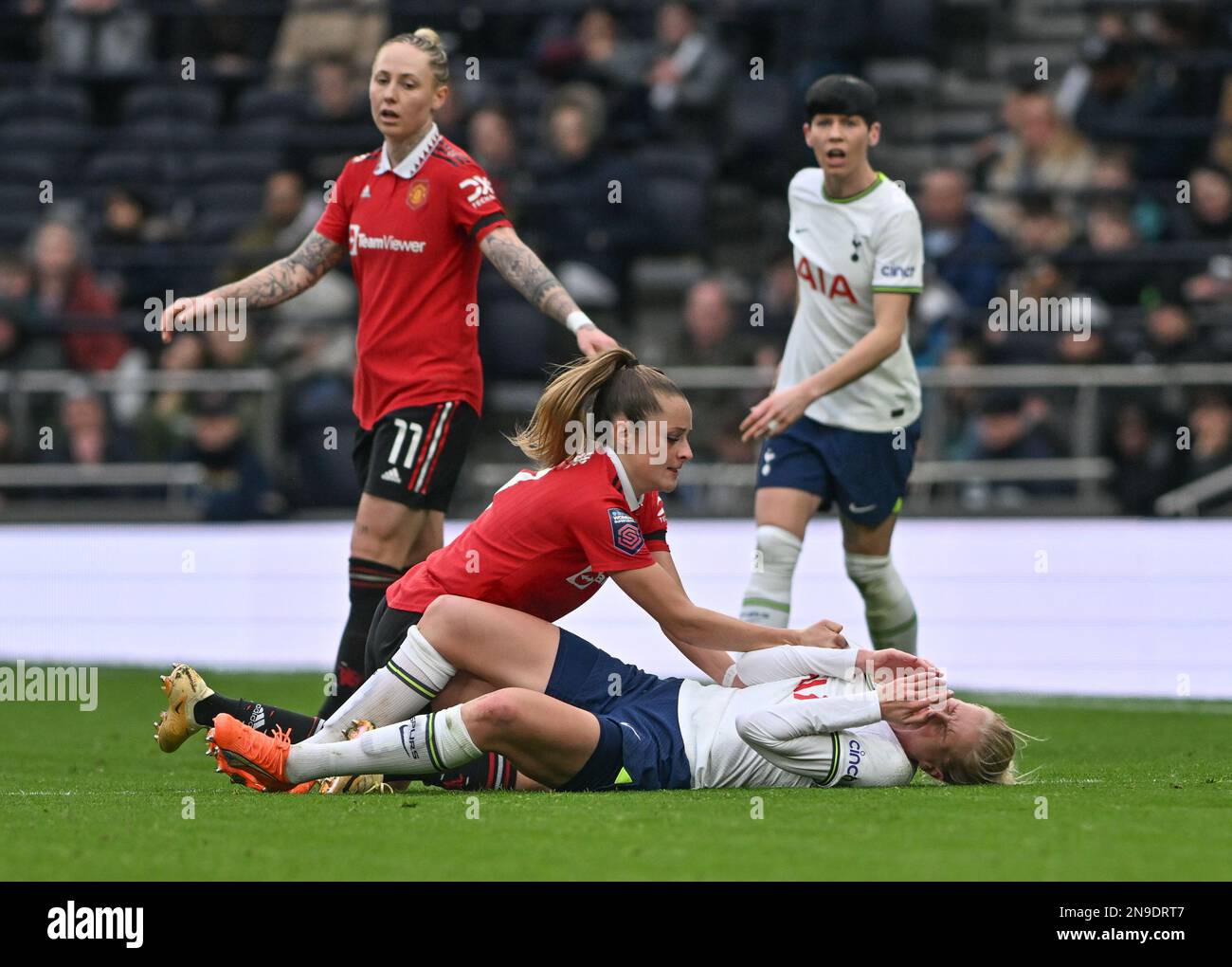 London, UK. 12th Feb, 2023. Ella Toone (7) of Manchester pictured ...