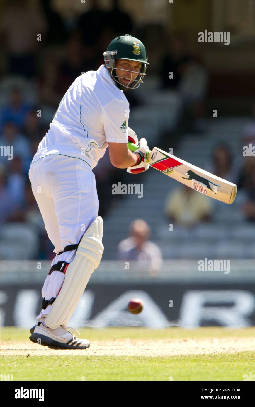 South Africa's Jacques Kallis guides a ball from England's Tim Bresnan ...