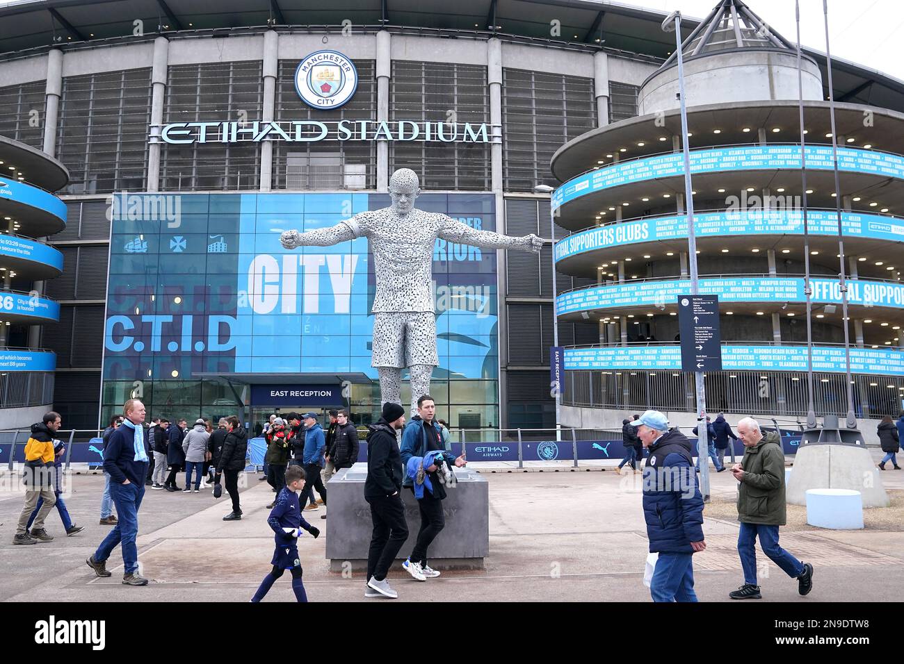 General view of a statue of former Manchester City player Vincent ...
