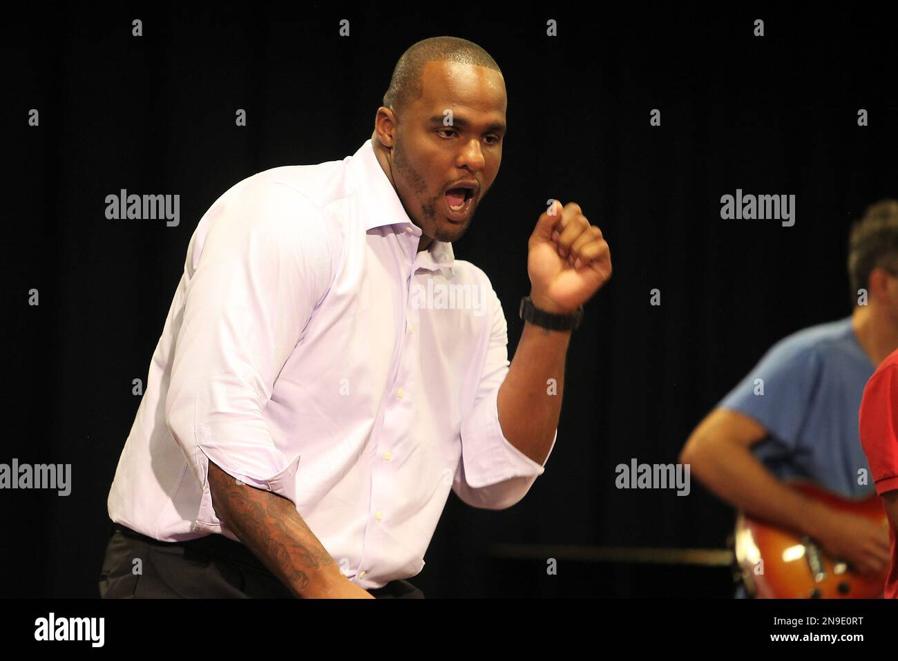 NBA player Glen "Big Baby" Davis reads during the Soar with Reading ...