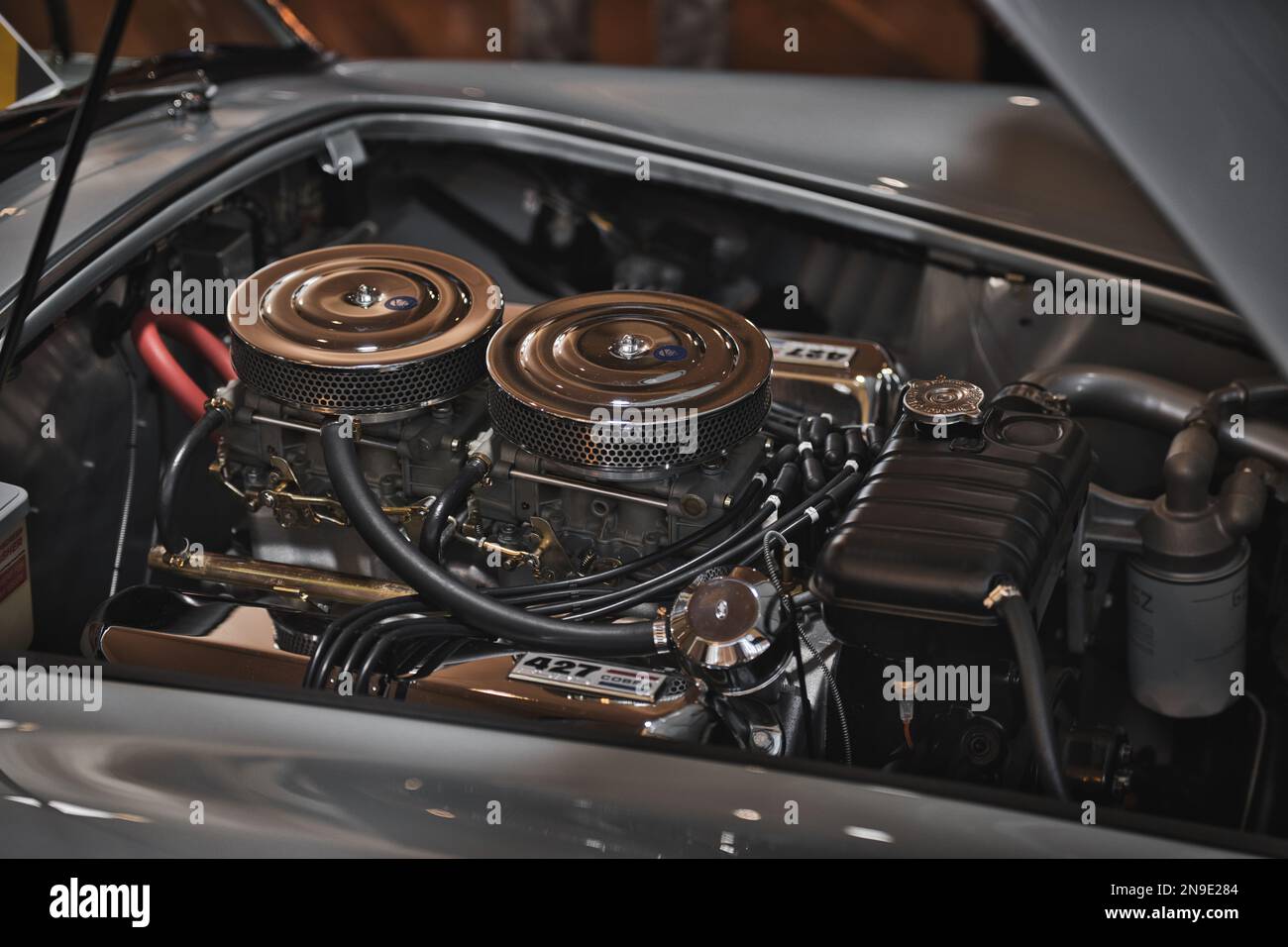 A close-up shot of the engine of the Facel Vega FV FVS car Stock Photo ...