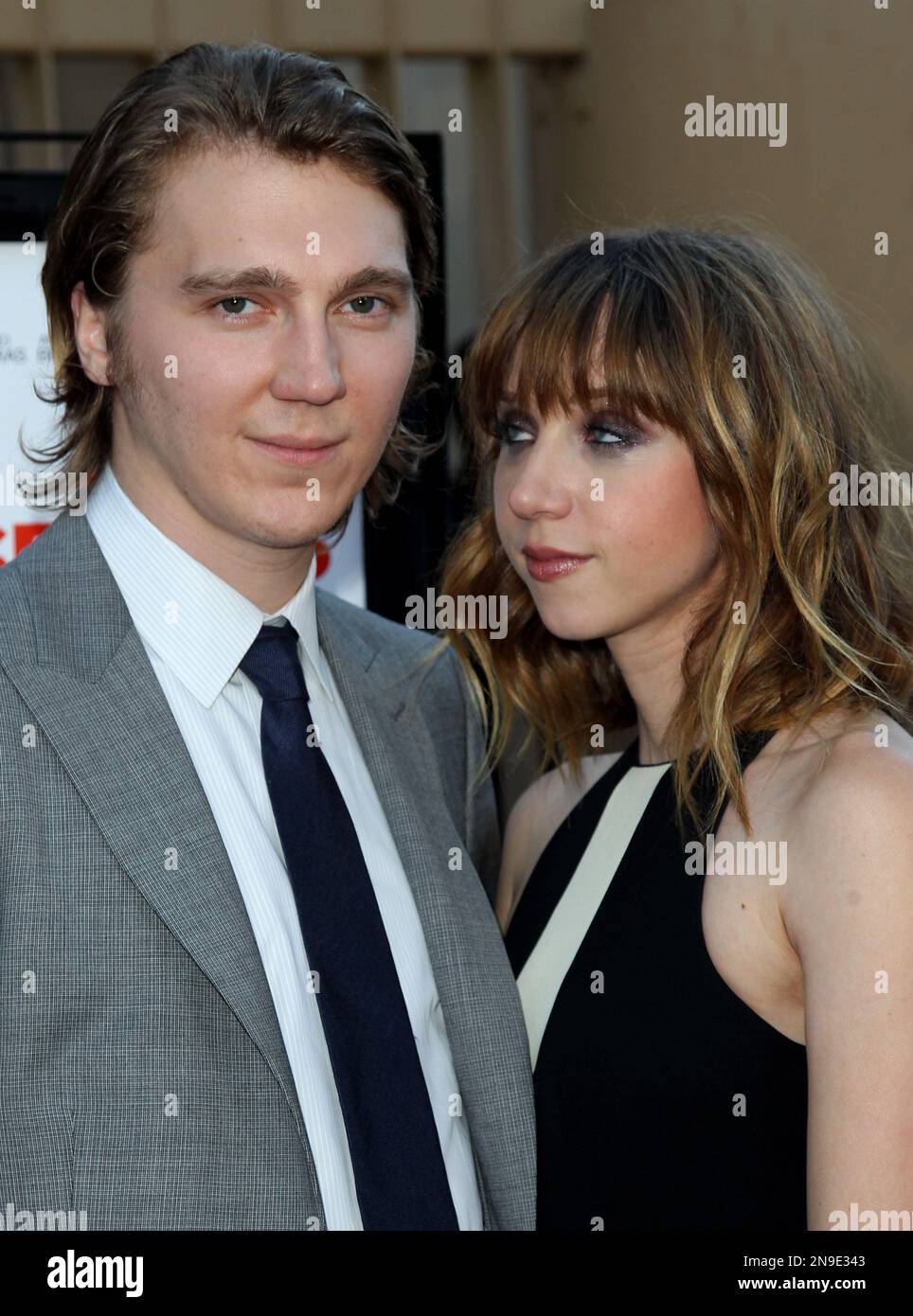 Cast members Zoe Kazan, right, and Paul Dano arrive at the premiere of ...