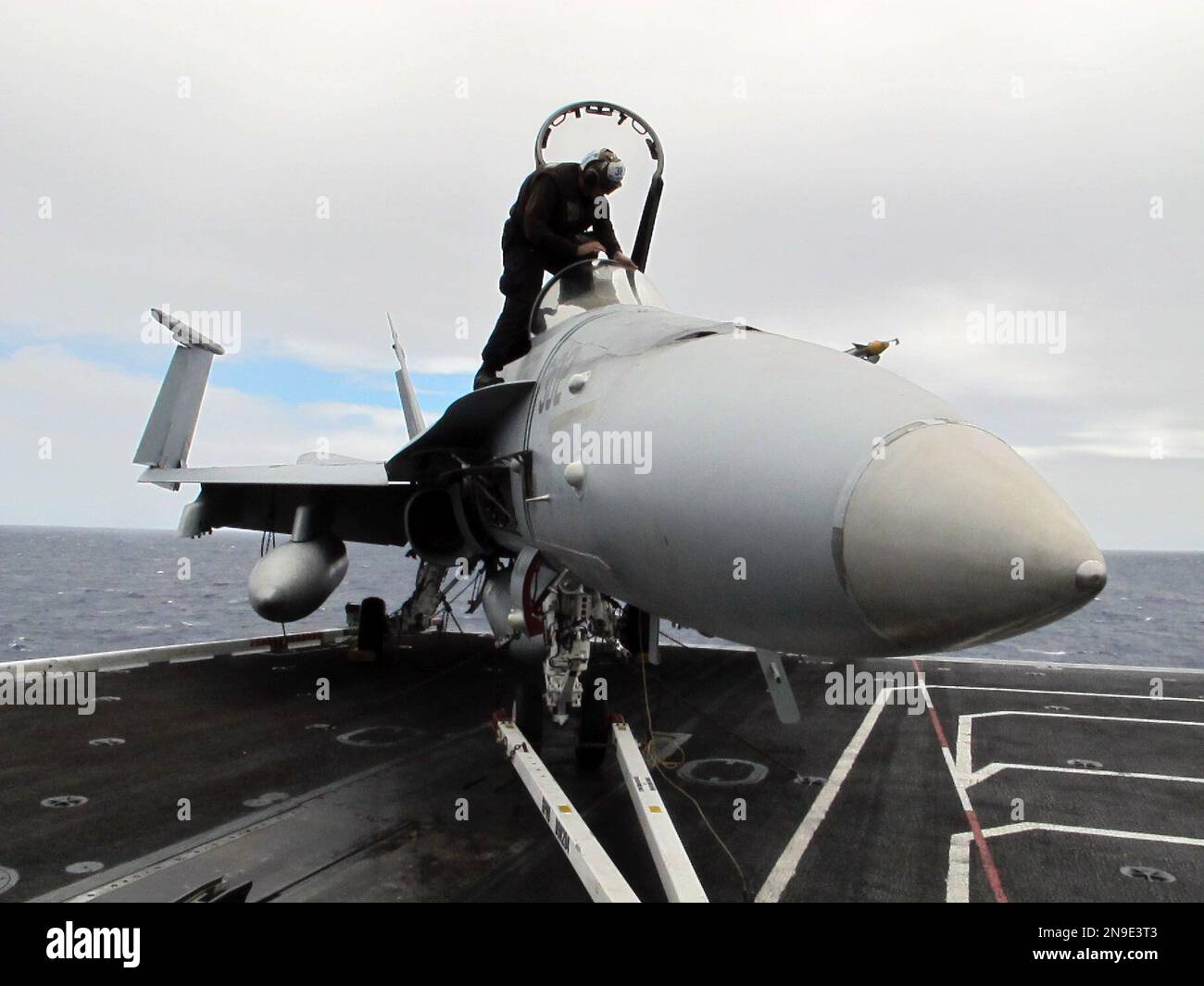 In this photo taken Wednesday, July 18, 2012, U.S. Navy Airman Dylan ...