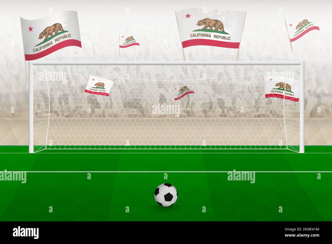 California football team fans with flags of California cheering on ...