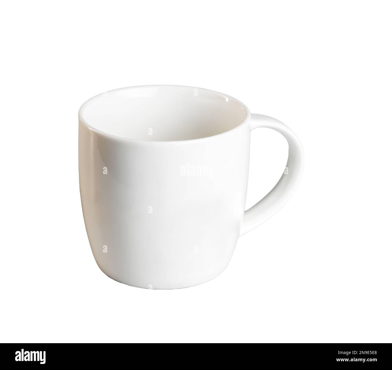 White cup on a white background. Side view. Mockup template Stock Photo ...