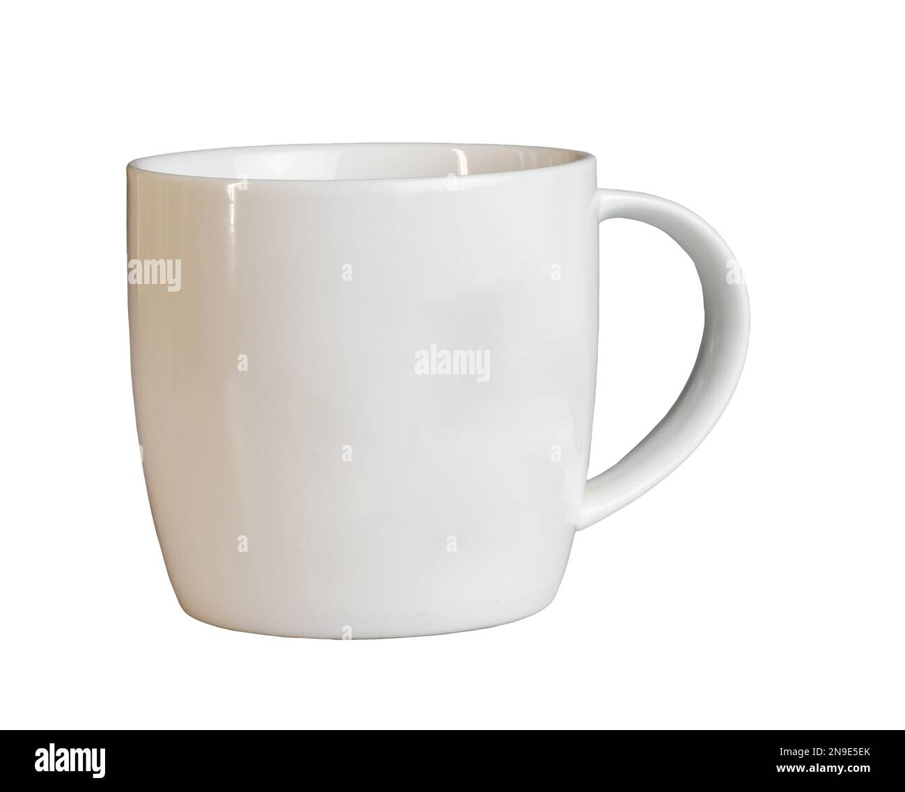 White cup on a white background. Side view. Mockup template Stock Photo ...