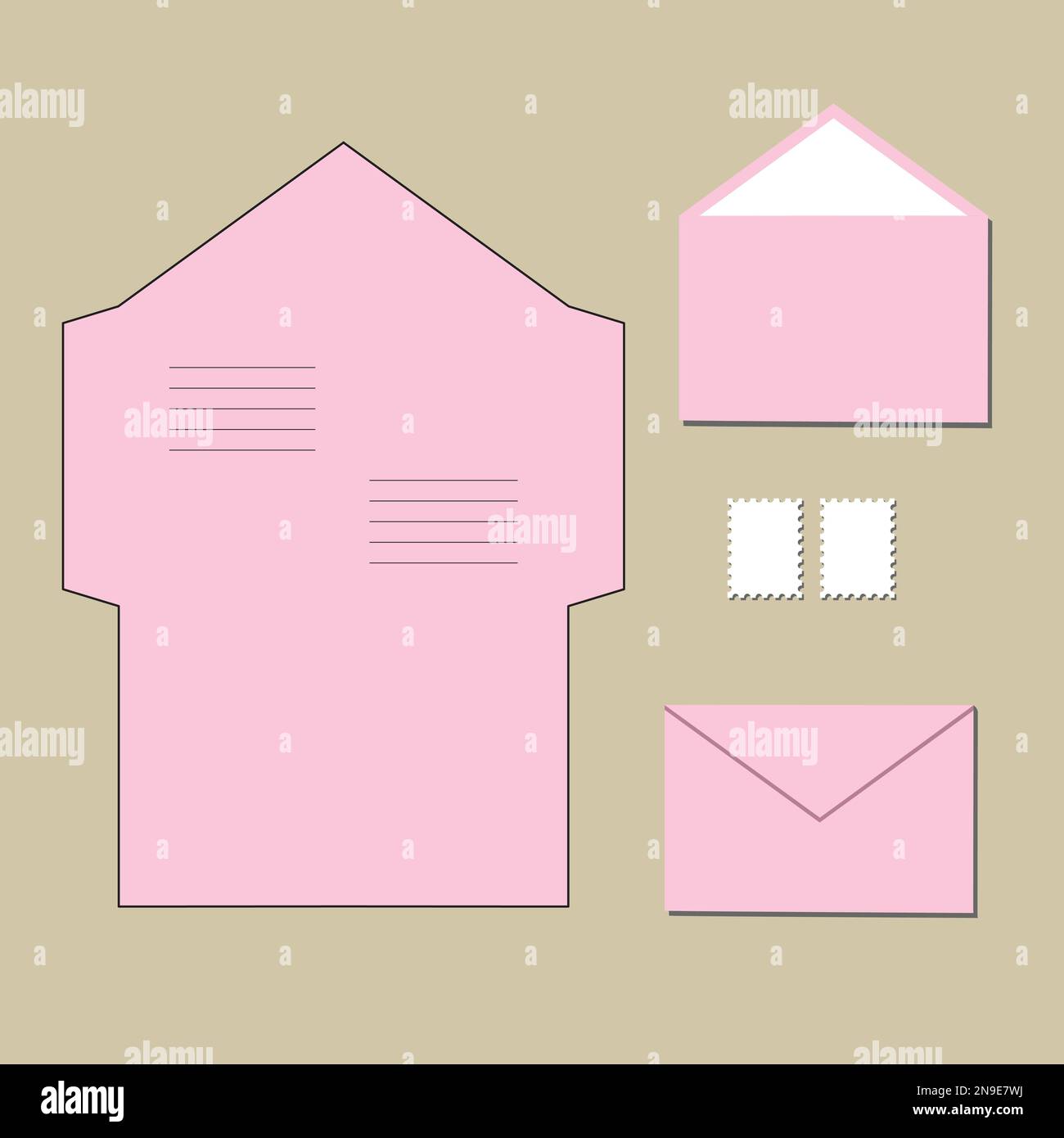 envelope templates on grey background. Vector Stock Vector Image & Art ...