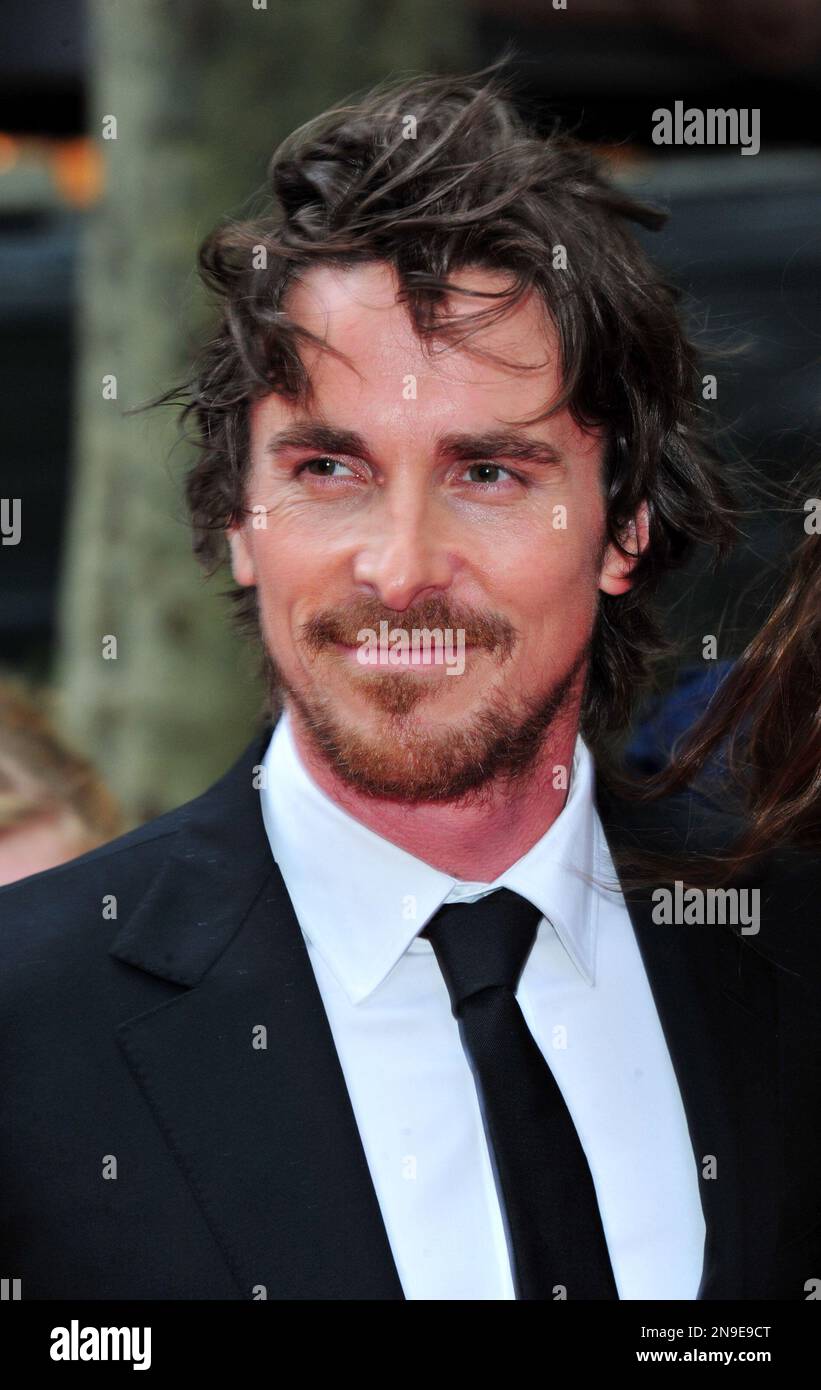 Christian Bale arrives at the Batman - The Dark Knight Rises European ...
