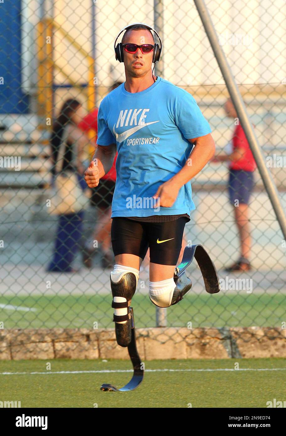 Double-amputee sprinter, South African Oscar Pistorius, attends a ...