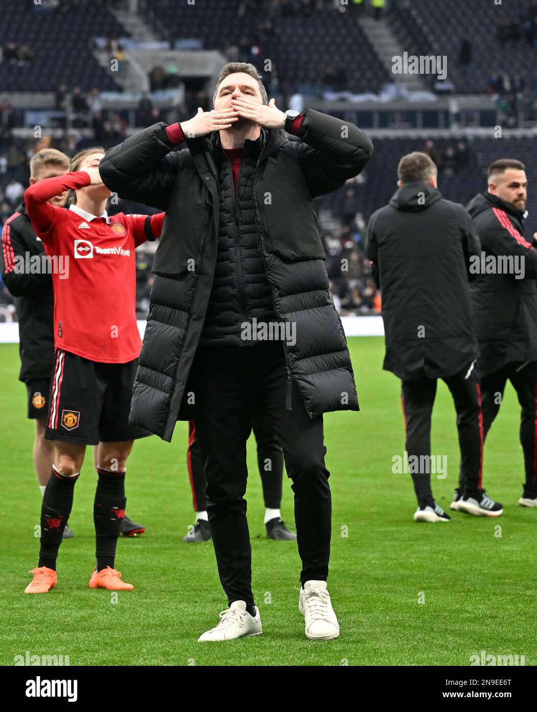 London, UK. 12th Feb, 2023. Head Coach Mark Skinner of Manchester ...