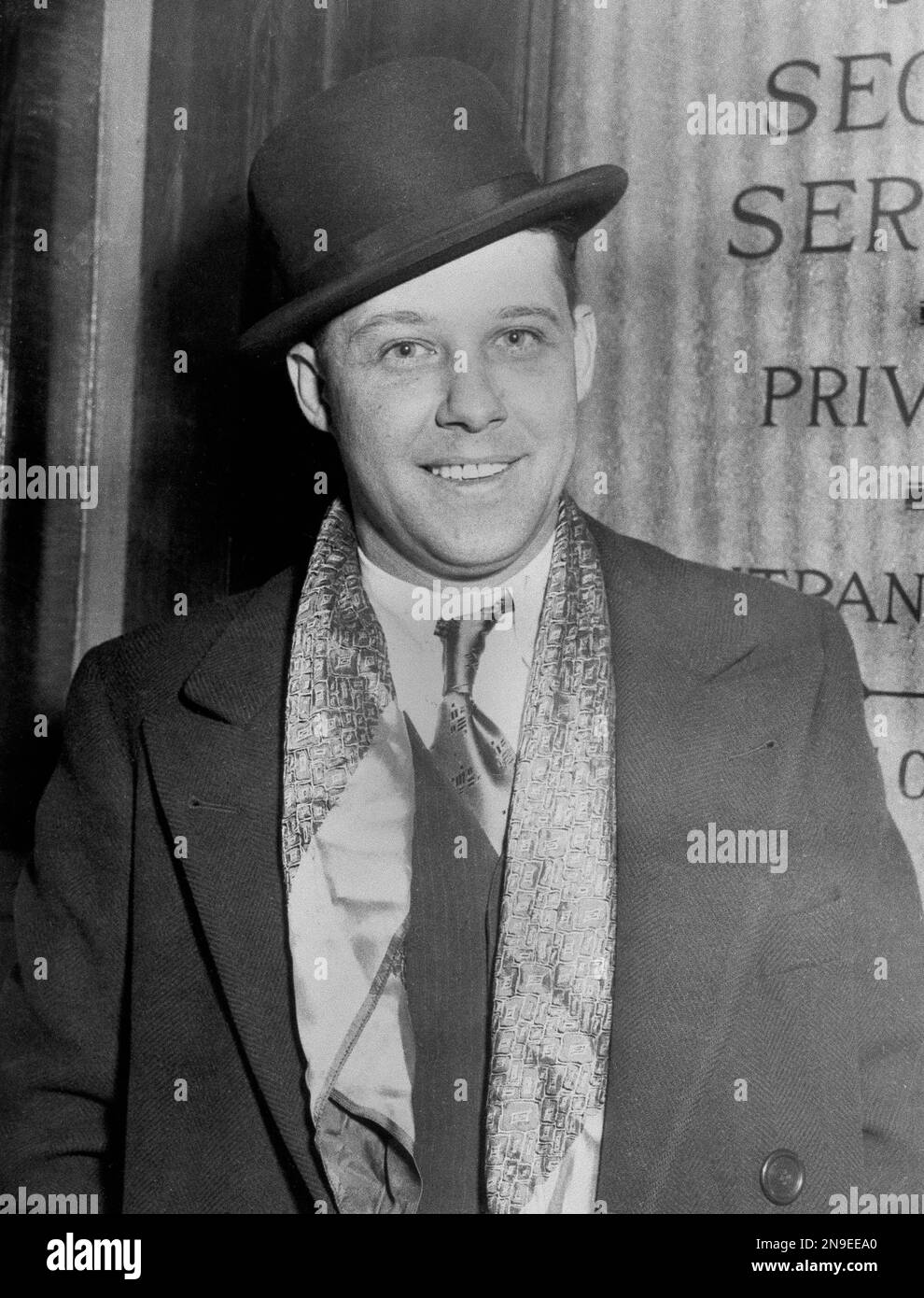 Ernest Blunk, shown in 1934, fingerprint expert of the Crown Point, Ind ...
