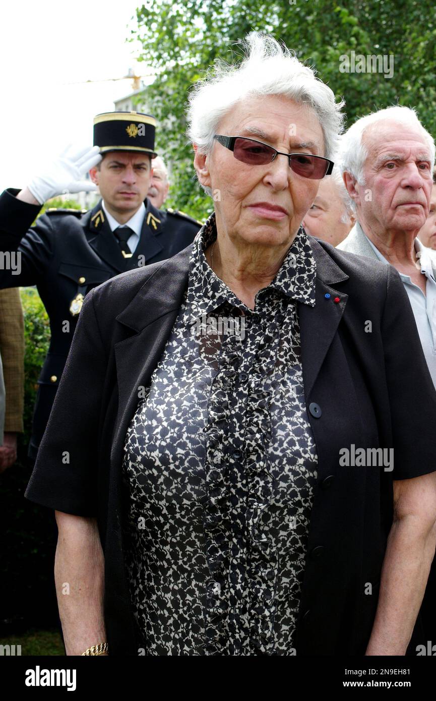 A survivor of Auschwitz concentration camp Yvette Levy attends a ...
